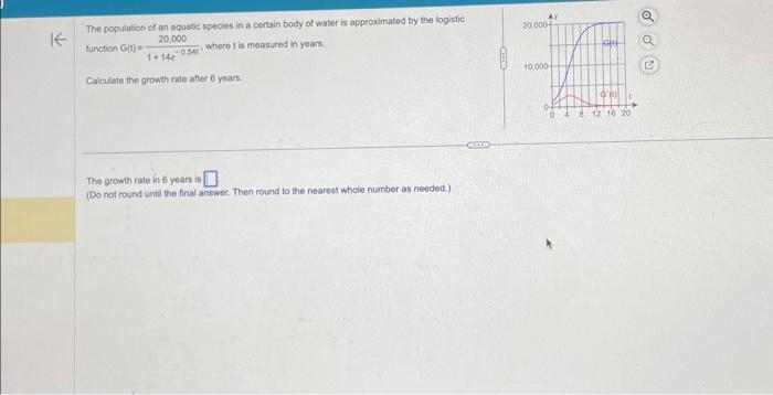 Solved The pogulation of an aquate specles in a certain body | Chegg.com