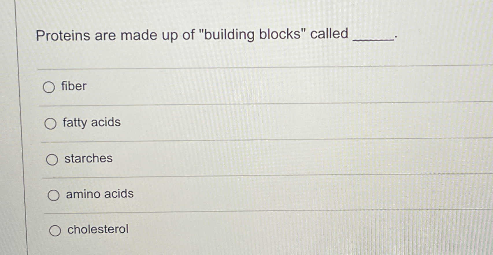 Solved Proteins are made up of "building blocks" called | Chegg.com