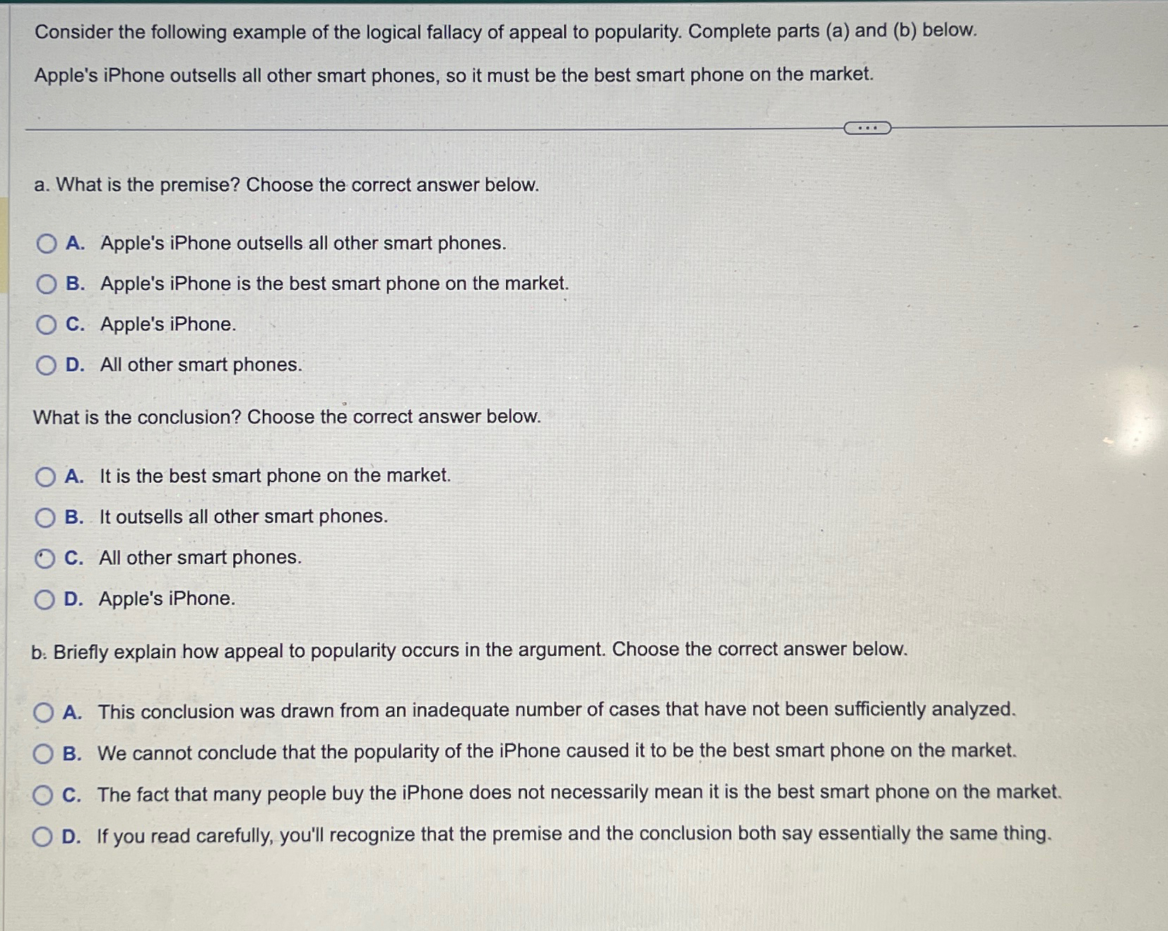 Solved Consider the following example of the logical fallacy | Chegg.com