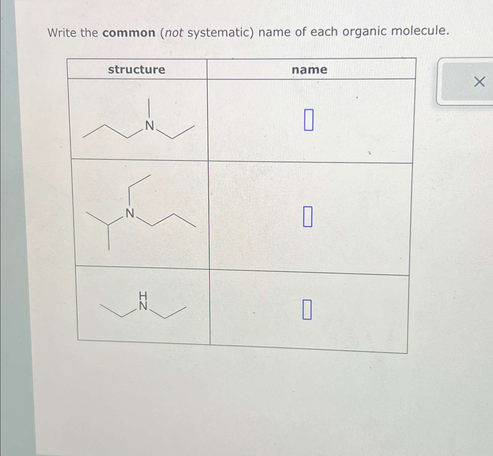 Write the common (not systematic) ﻿name of each | Chegg.com