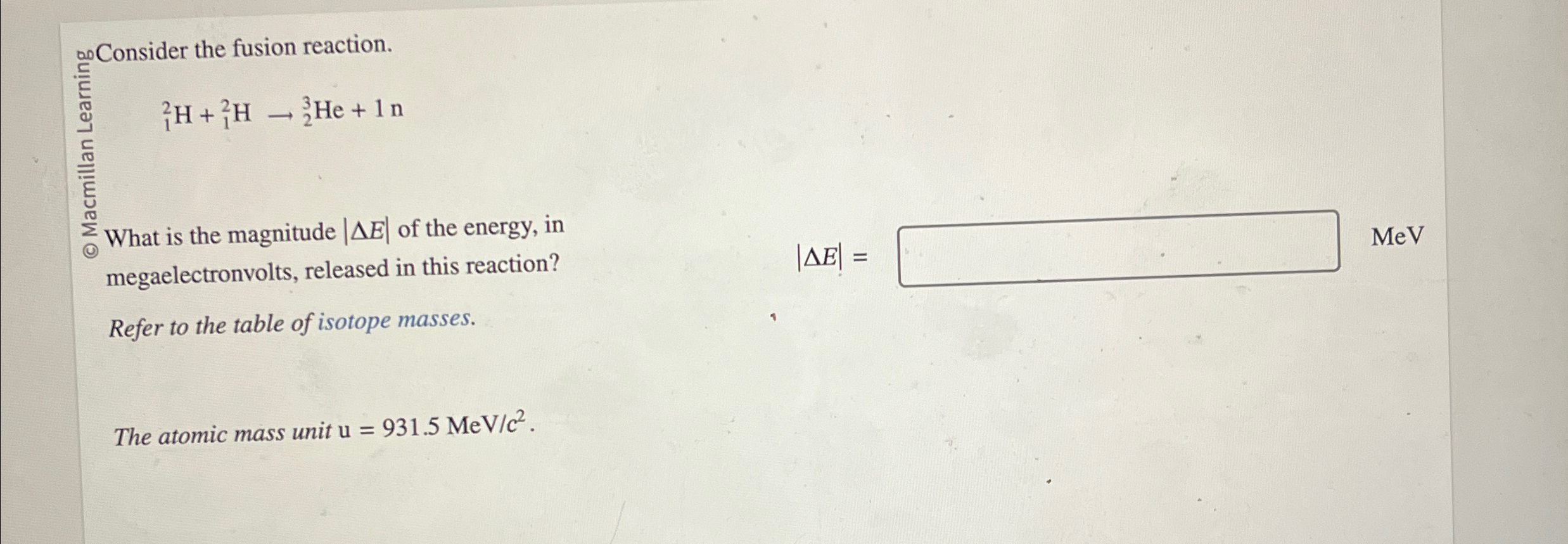 Solved dots Consider the fusion | Chegg.com