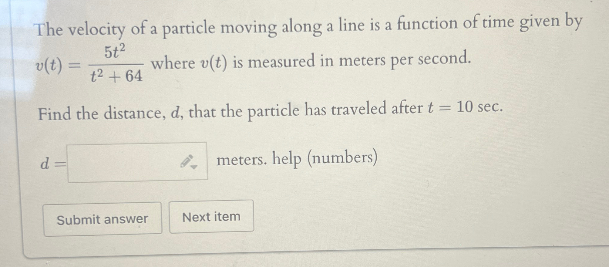 Solved The velocity of a particle moving along a line is a | Chegg.com
