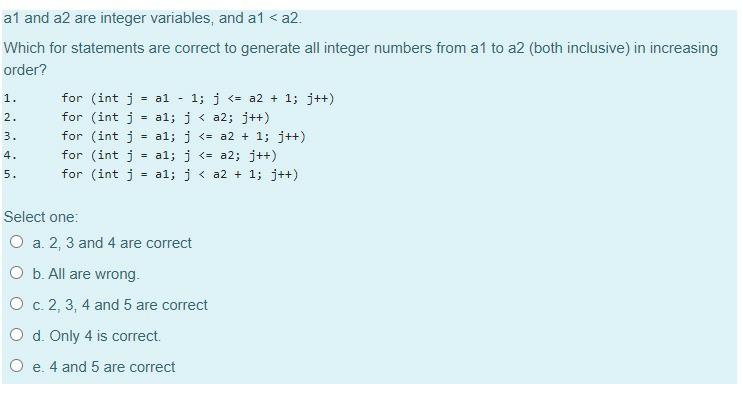 Solved a1 and a2 are integer variables, and a1 | Chegg.com