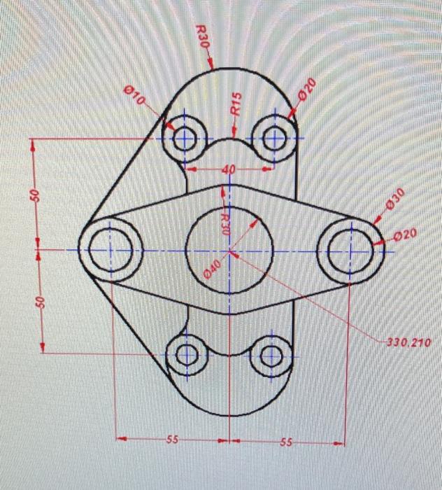 Solved Draw the object in auto cad and i need the picture | Chegg.com