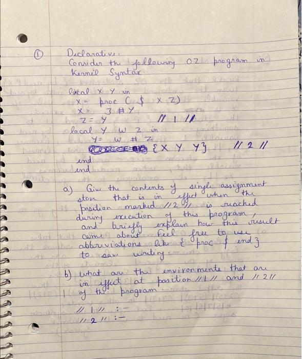 Solved Declarative. Consider the following oz program in | Chegg.com