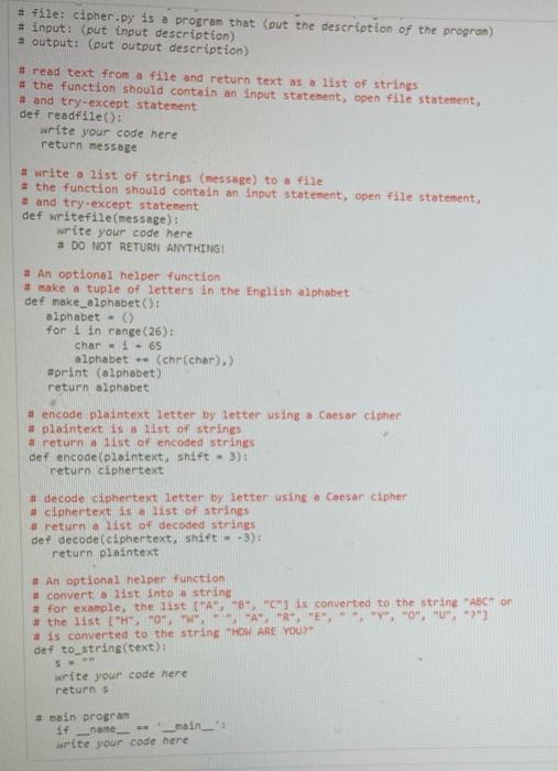 Solved Instructions (You Must Read Everything!!!) Caesar | Chegg.com