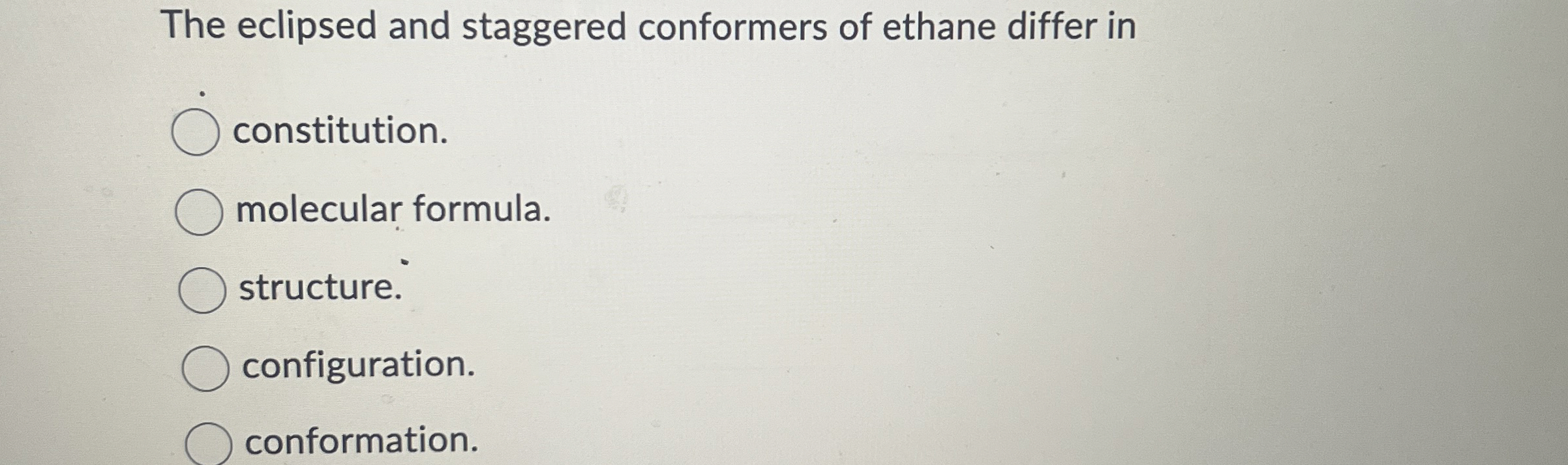 Solved The eclipsed and staggered conformers of ethane | Chegg.com