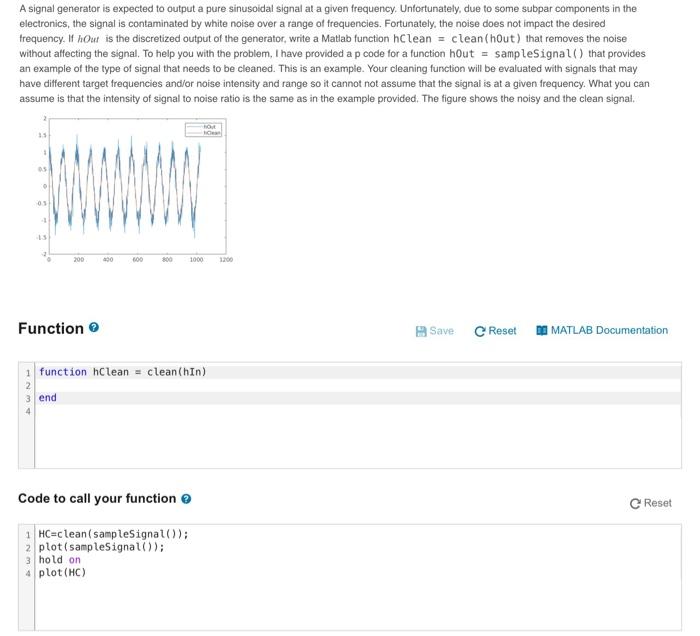 Solved A signal generator is expected to output a pure | Chegg.com