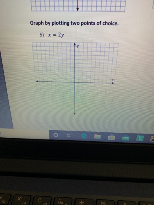 Solved Graph by plotting two points of choice. 5) x = 2y с | Chegg.com