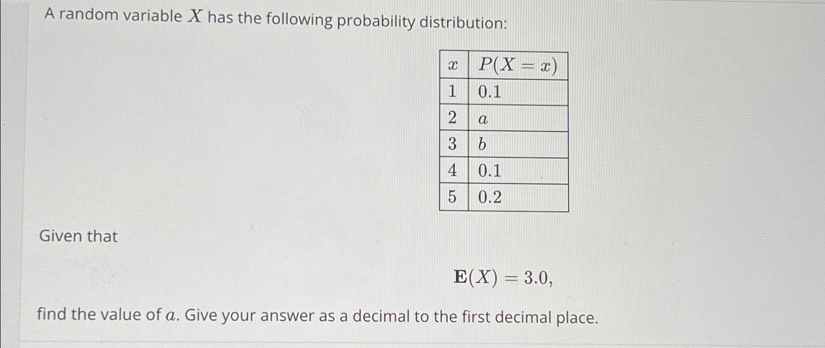Solved A random variable x ﻿has the following probability | Chegg.com