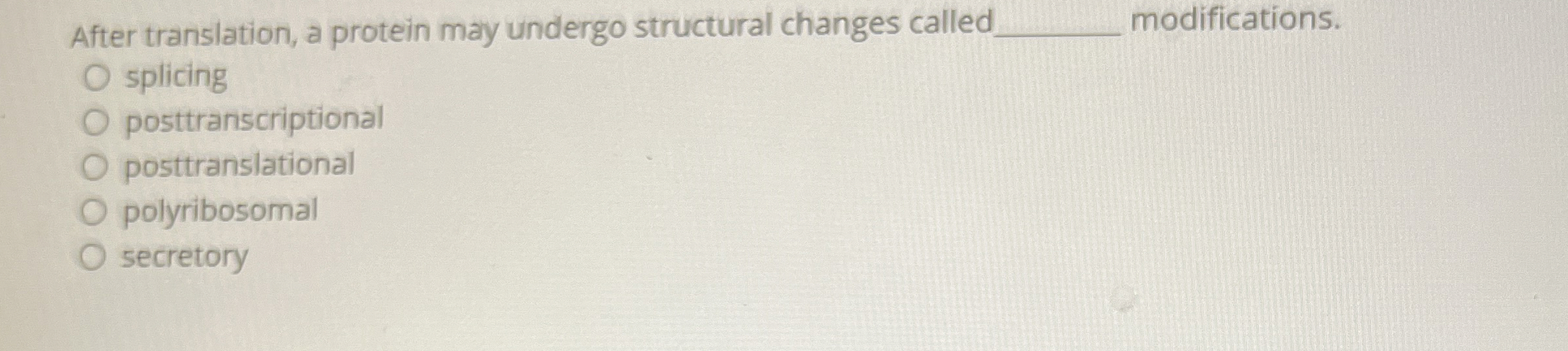 Solved After translation, a protein may undergo structural | Chegg.com