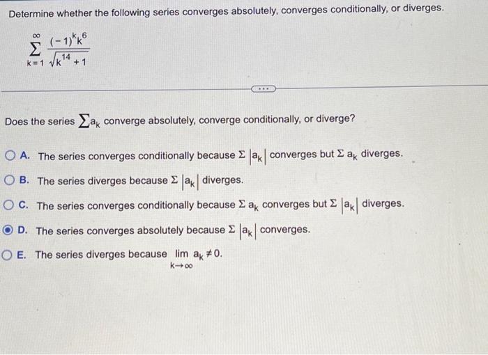 Solved Determine Whether The Following Series Converges