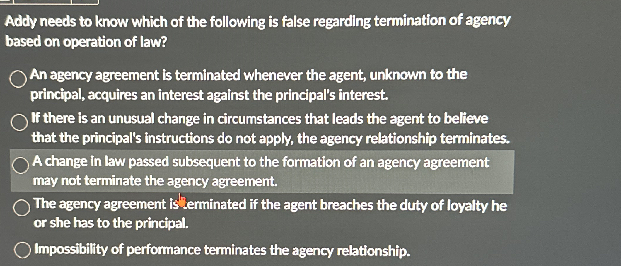 Solved Addy needs to know which of the following is false | Chegg.com