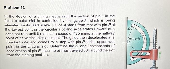 Solved In the design of a timing mechanism, the motion of | Chegg.com