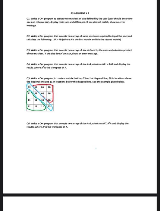 Solved ASSIGNMENT #3 Q1. Write a C++ program to accept two | Chegg.com