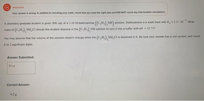 Solved Incorrect Your answer is wrong. In addition to | Chegg.com
