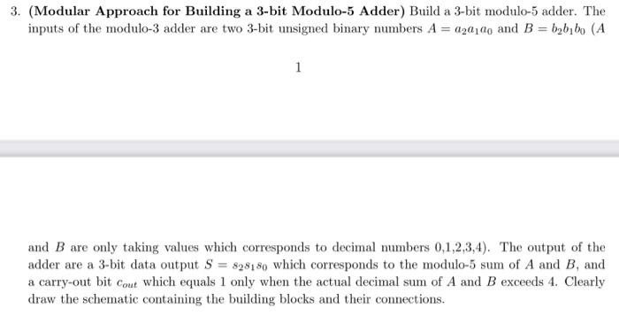 Solved Digital Logic Design, Modular Approach for Building a | Chegg.com