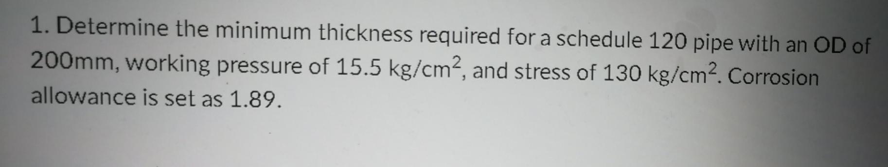 Solved 1. Determine the minimum thickness required for a | Chegg.com