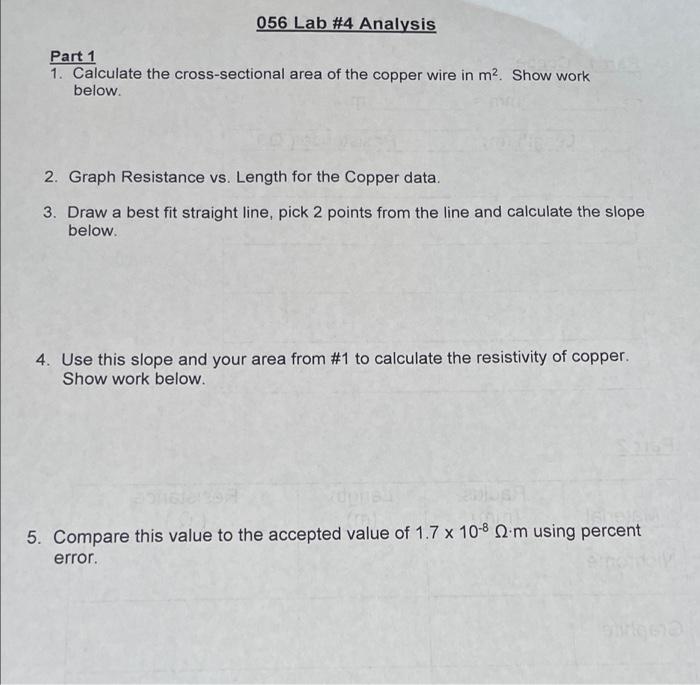 Solved use the lab 4 data sheet to answer the part one | Chegg.com