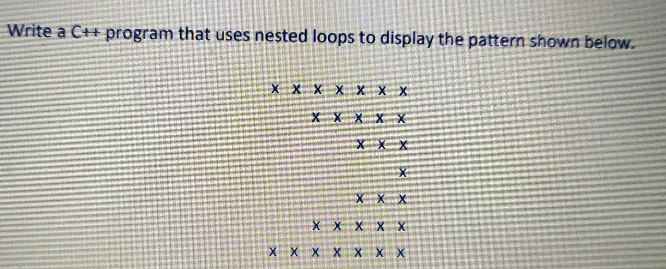 Solved Write A C Program That Uses Nested Loops To Display 6584