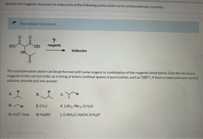 Identify the reagents necessary to make each of the | Chegg.com