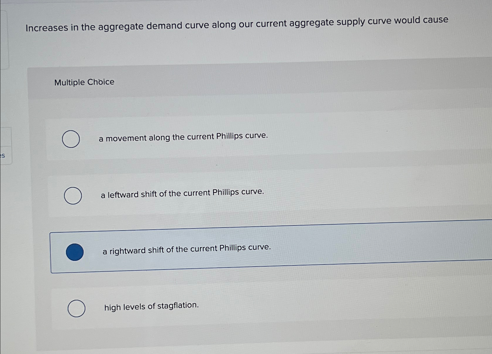 Solved Increases in the aggregate demand curve along our | Chegg.com