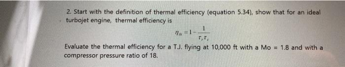 Solved 2. Start with the definition of thermal efficiency | Chegg.com