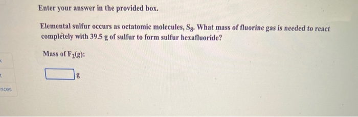 Solved Enter your answer in the provided box. Elemental | Chegg.com