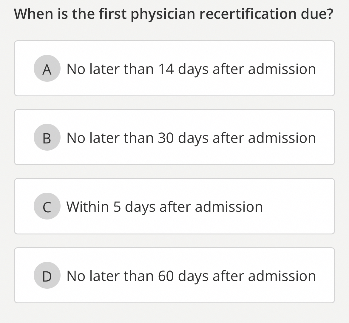 Solved When is the first physician recertification due?No | Chegg.com