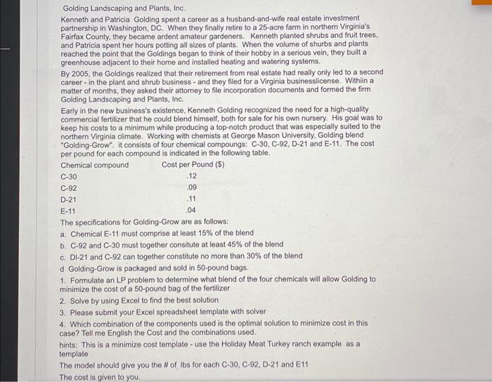 Solved hi, please solve this using the solver template from | Chegg.com