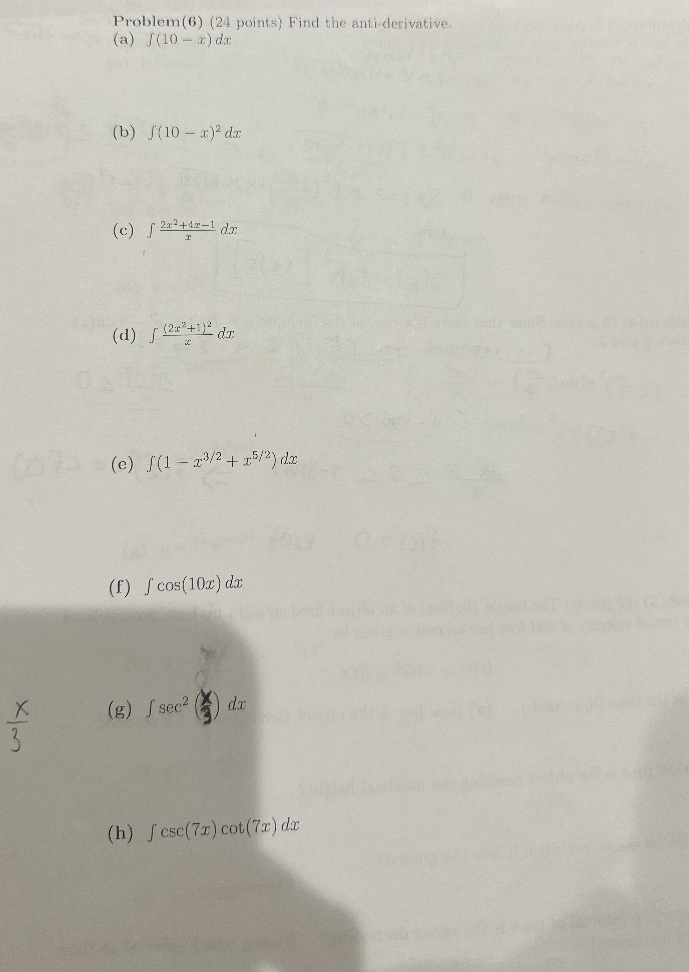 Solved Problem(6) (24 ﻿points) ﻿Find the | Chegg.com
