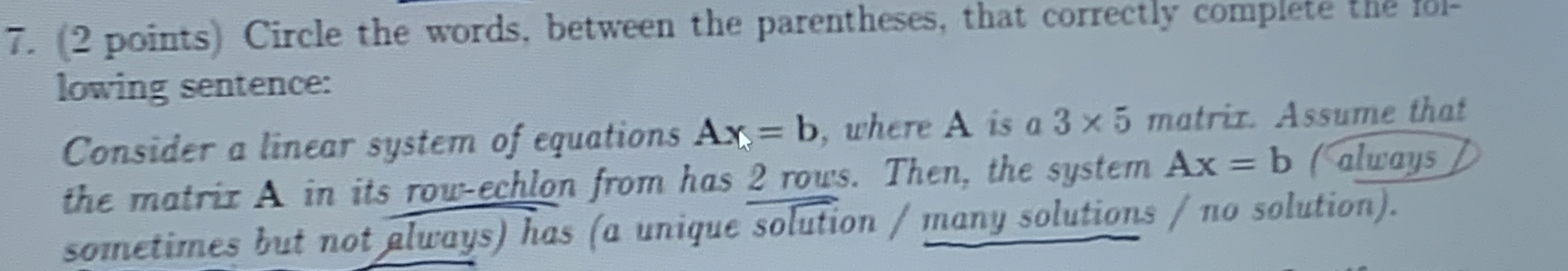 Solved (2 ﻿points) ﻿Circle the words, between the | Chegg.com