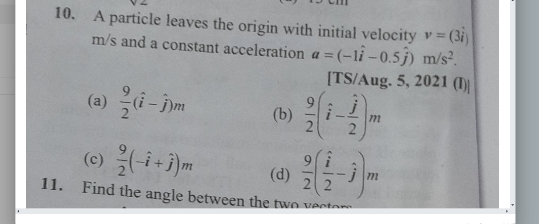 Solved A particle leaves the origin with initial velocity | Chegg.com