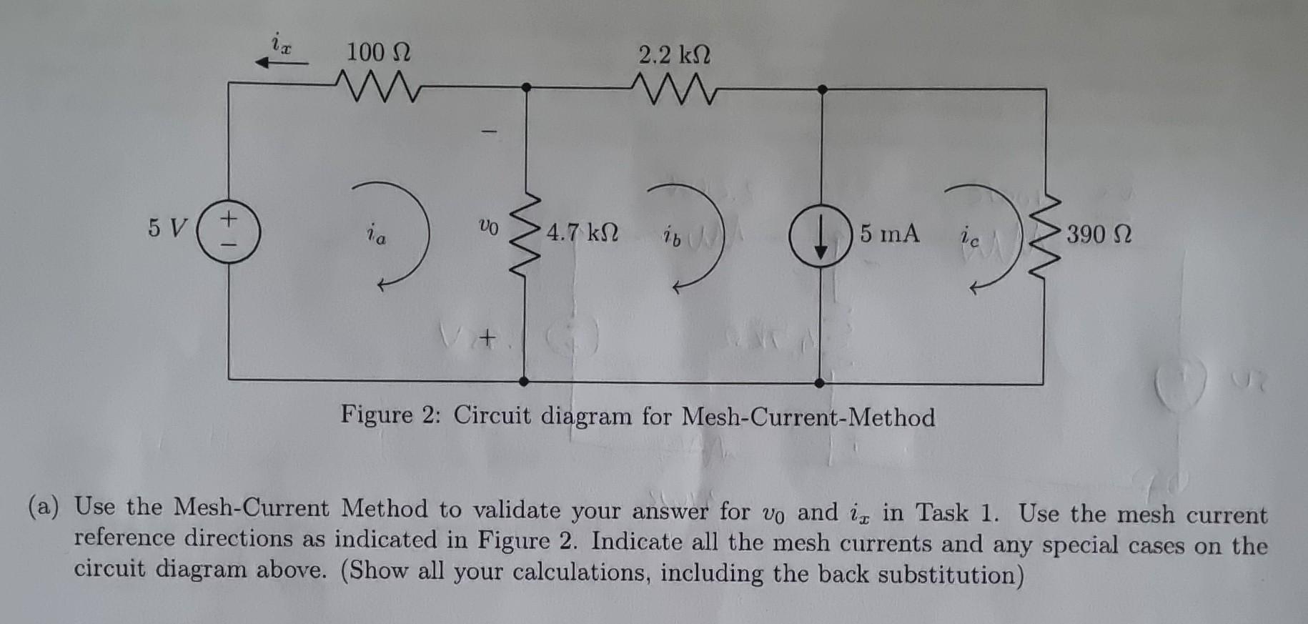 Solved a) Use the Mesh-Current Method to validate your | Chegg.com