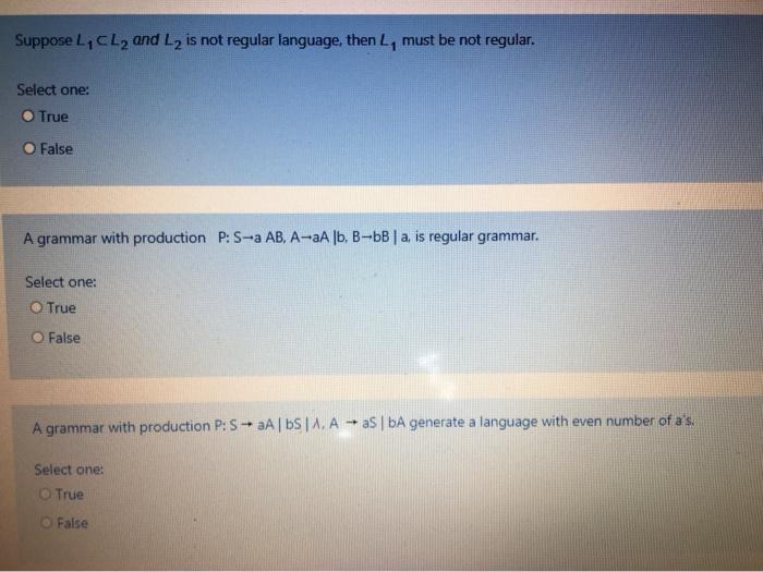 Solved Suppose L, CL, and L2 is not regular language, then | Chegg.com