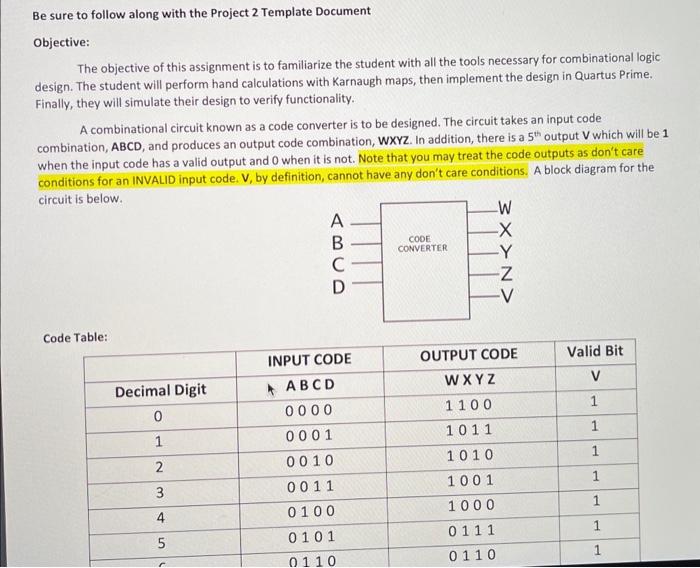 Be sure to follow along with the Project 2 Template | Chegg.com