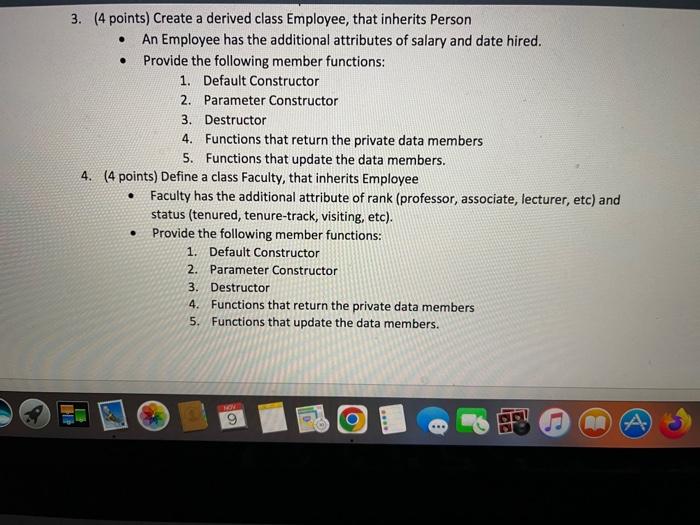 Solved Provide code for .h and .cpp files for all | Chegg.com