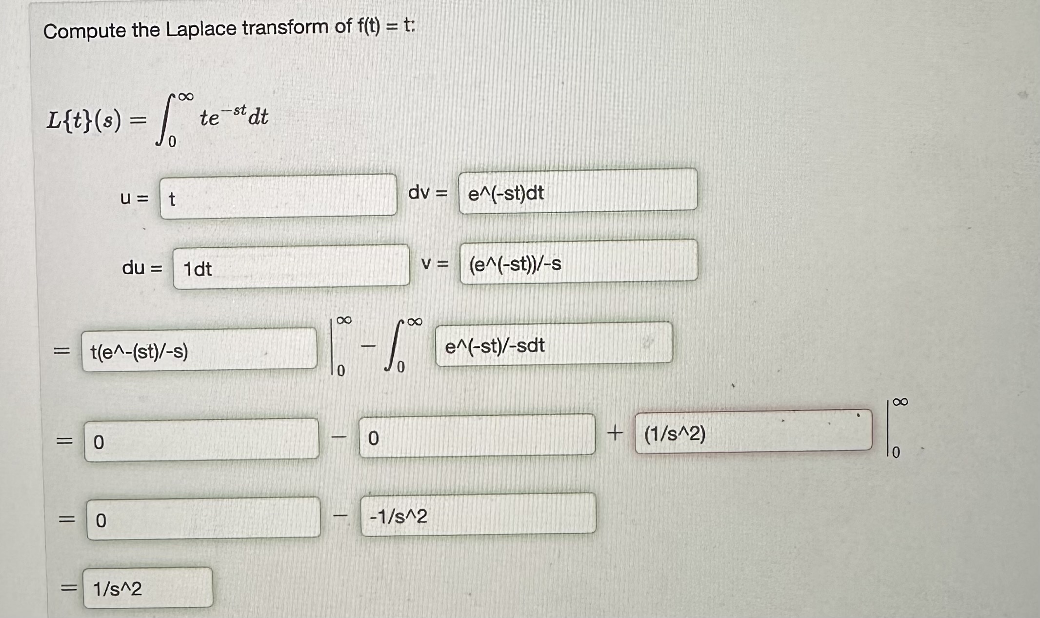Solved Compute the Laplace transform of f(t)=t | Chegg.com