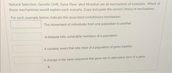 Solved Natural Selection, Genetic Drift, Gene Flow alnd | Chegg.com
