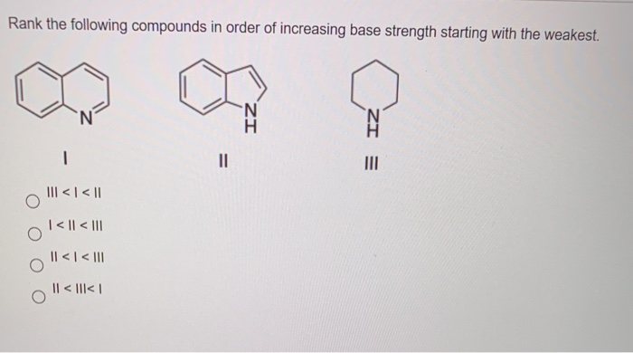 Solved Rank the following compounds in order of increasing | Chegg.com