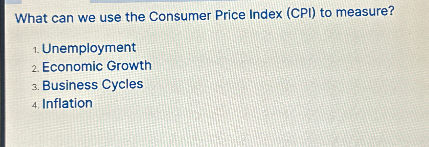 Solved What can we use the Consumer Price Index (CPI) ﻿to | Chegg.com