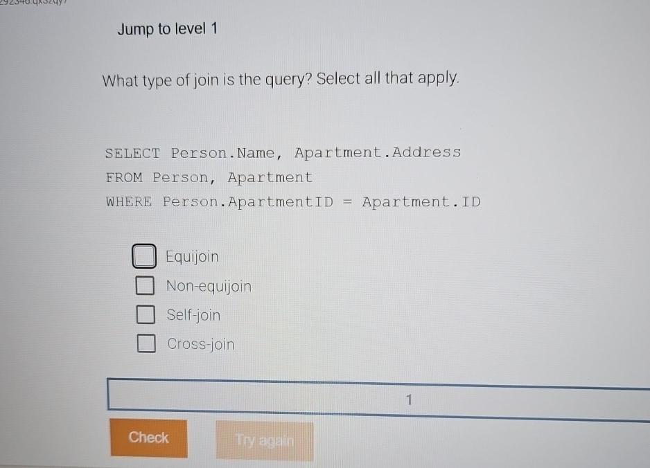Solved Jump to level 1What type of join is the query? Select | Chegg.com