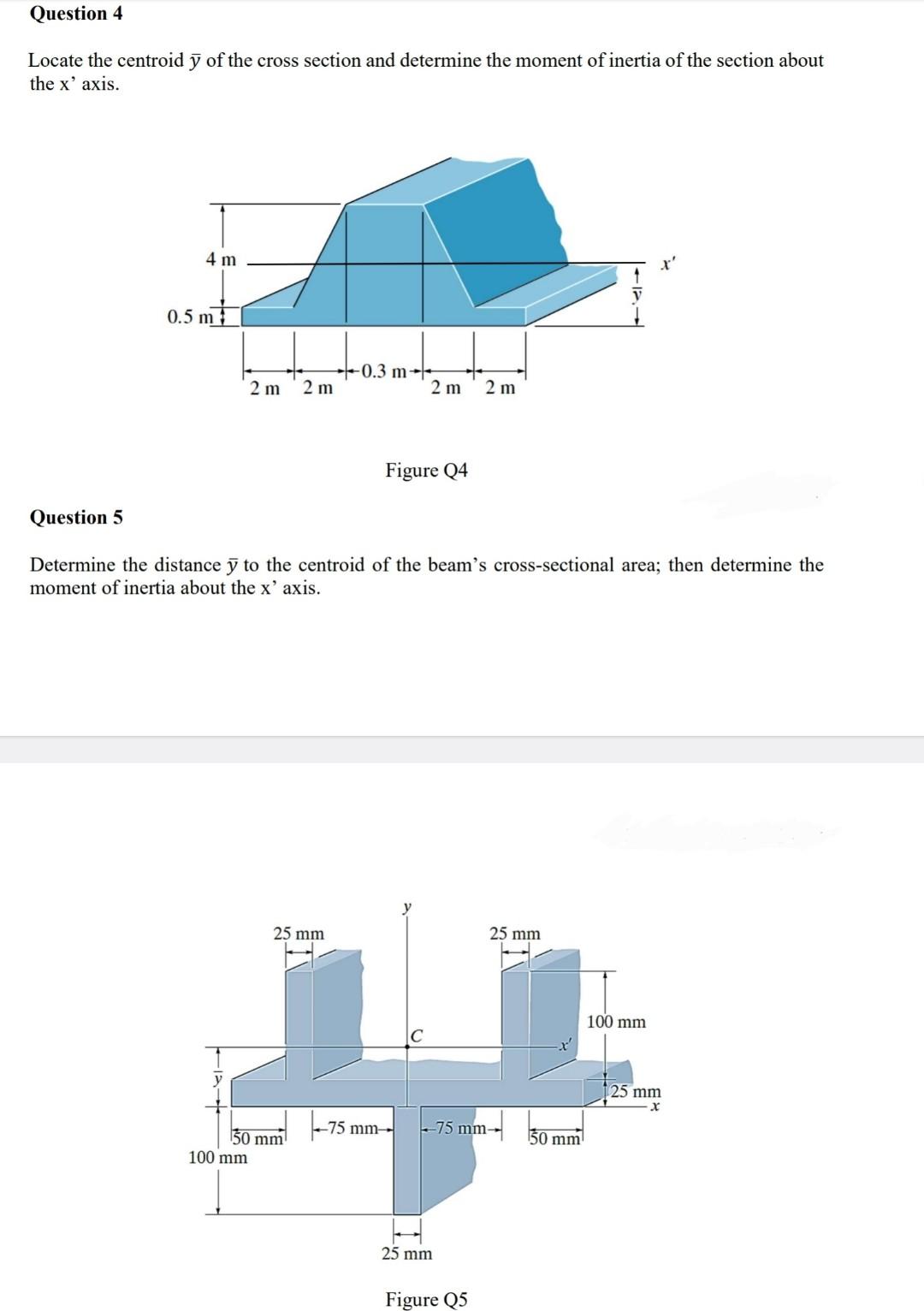 Locate the centroid yˉ of the cross section and | Chegg.com