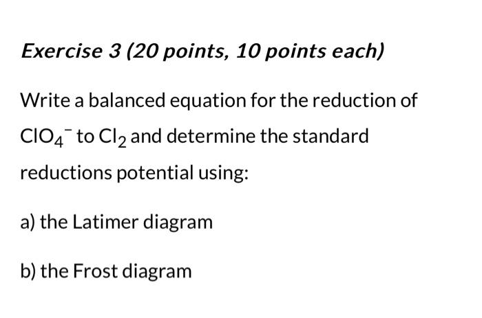 Solved Exercise 3 (20 points, 10 points each) Write a | Chegg.com
