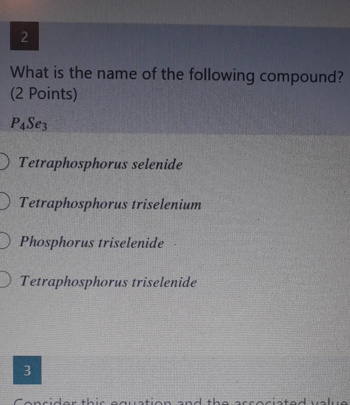 Solved 2 What is the name of the following compound? (2 | Chegg.com