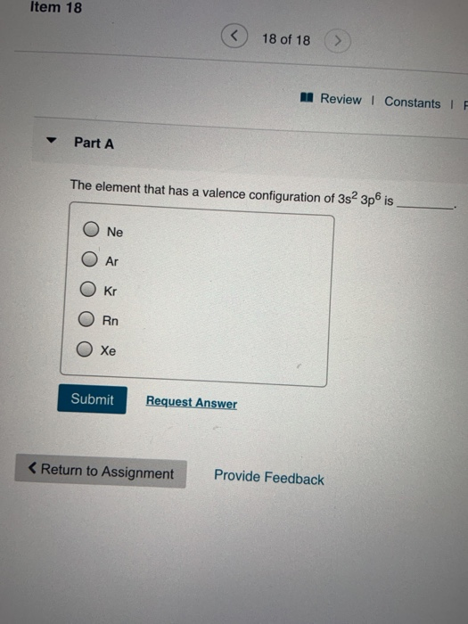 Solved Item 18 M Review | Constants Part A The | Chegg.com
