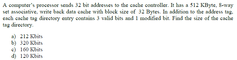 Solved A Computer's Processor Sends 32 ﻿bit Addresses To The 