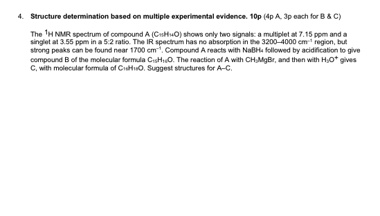 Solved Structure determination based on multiple | Chegg.com