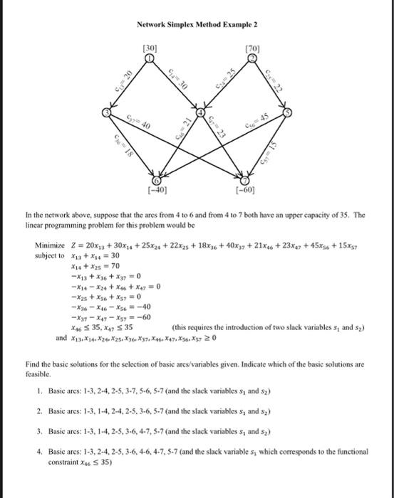 Network Simplex Method Example 2 [30] (70) 44- 30 $ 3 | Chegg.com