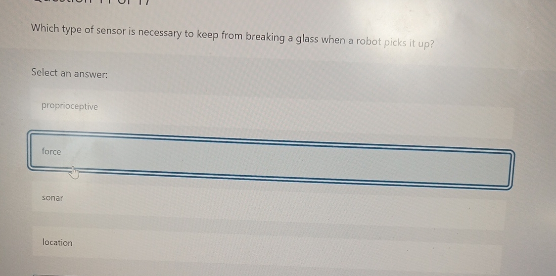 Solved Which type of sensor is necessary to keep from | Chegg.com